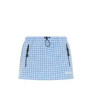 Miu Miu A-line Skirt With Check Pattern And Embroidered Logo