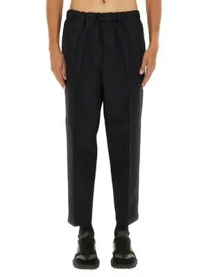 JIL SANDER Tapered Wool Pants - Black