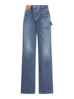 JW Anderson Workwear Jeans With Off-center Closure - Multicolor
