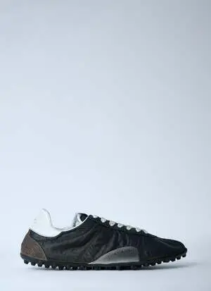 MAISON MARGIELA Leather And Suede Panel Sneakers - Black