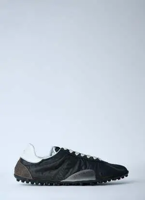 MAISON MARGIELA Leather And Suede Panel Sneakers - Black
