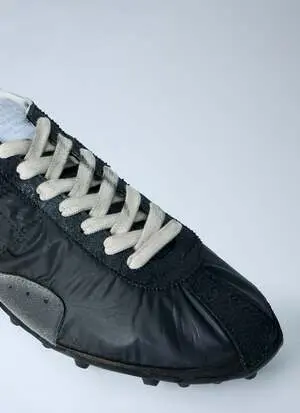 MAISON MARGIELA Leather And Suede Panel Sneakers - Black