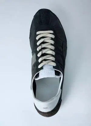 MAISON MARGIELA Leather And Suede Panel Sneakers - Black