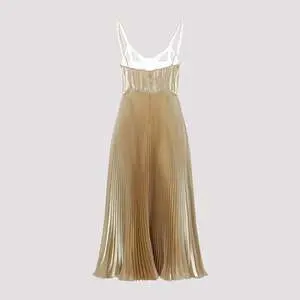 Prada Metallic Pleated Dress - Silver