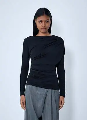 GANNI Draped Long Sleeve Top