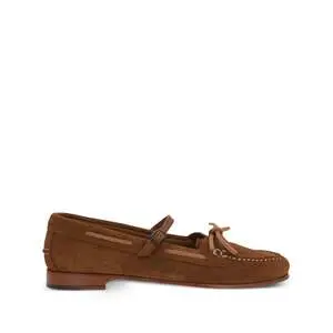 Hereu Suede Mary Jane Loafers - Brown