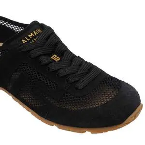 Balmain Racer 45 Suede And Mesh Sneakers - Black