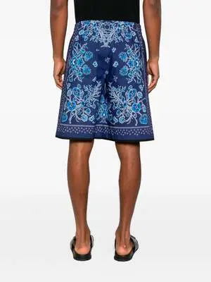 Gucci Blue Cotton Bandana Print Drawstring Shorts