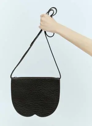 Burberry Chess Pouch Shoulder Bag In Pebble-grain Leather - Black
