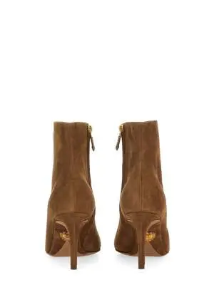 Dolce & Gabbana Suede Ankle Boots With Zip Up - Brown
