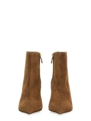 Dolce & Gabbana Suede Ankle Boots With Zip Up - Brown