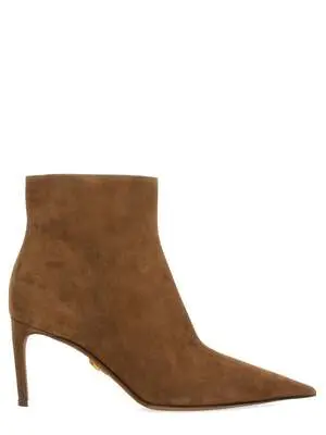 Dolce & Gabbana Suede Ankle Boots With Zip Up - Brown