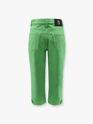 Versace Non-stretch Cotton Cropped Trousers With Medusa Detail