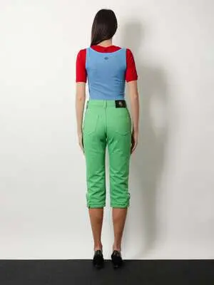 Versace Non-stretch Cotton Cropped Trousers With Medusa Detail