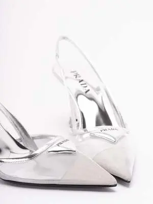 Prada Slingback Pumps With Mesh Toe - Multicolor