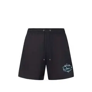 Amiri Swim Shorts With Logo Crest - Black