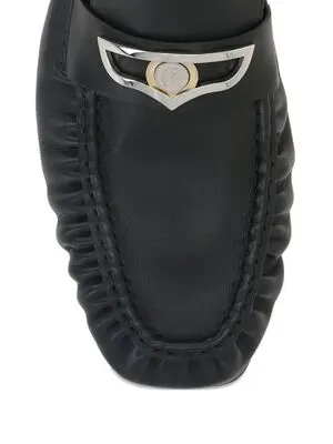CHRISTIAN LOUBOUTIN Leather Loafers With Silver-tone Hardware