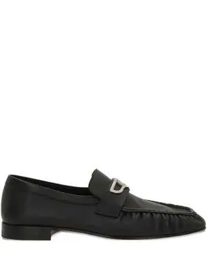 CHRISTIAN LOUBOUTIN Leather Loafers With Silver-tone Hardware - Multicolor
