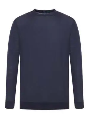 Kiton Crewneck 14 Micron Wool Sweater - Blue