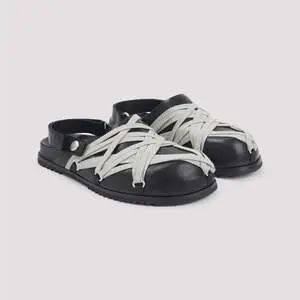 Rick Owens Megalace Granola Mules - Black