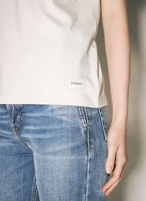 Saint Laurent Classic Cotton Jersey T-shirt With Logo Patch