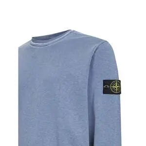 Stone Island Ribbed Crew Neck Long Sleeve Sweatshirt - Blue