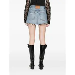 Alexander Wang Distressed Zip Detail Denim Shorts
