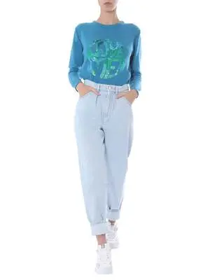 Alberta Ferretti Love Me" Sequin Embellished Round Neck Sweater