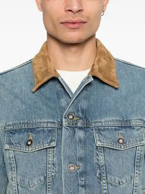 Jacob Cohen Denim Trucker Jacket With Pointed Collar