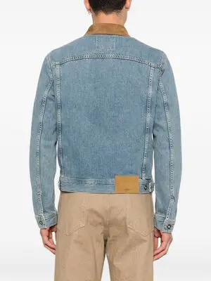 Jacob Cohen Denim Trucker Jacket With Pointed Collar