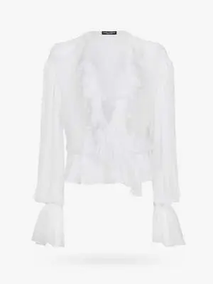 Dolce & Gabbana DOLCE & GABBANA Silk Shirt With Rouches Multicolor