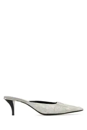 Gucci Fabric Mules - Silver