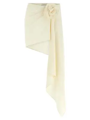 Magda Butrym Draped Maxi Skirt With Appliqu - White