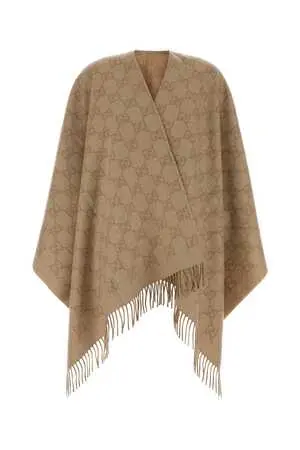 Gucci Embroidered Cashmere Blend Cape - Multicolor