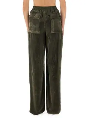 Rick Owens Dietrich Relaxed Fit Viscose Silk Pants - Green