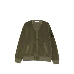 Stone Island STONE ISLAND Green Cotton Blend Cardigan Green