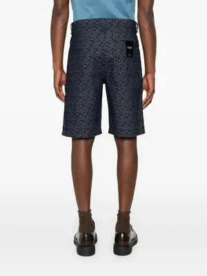 Fendi Ff Monogram Denim Shorts - Multicolor