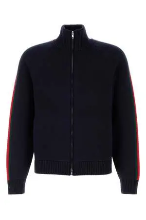 Gucci Dark Wool Zip-up Cardigan - Blue