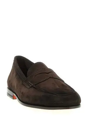 Santoni Suede Loafers - Brown