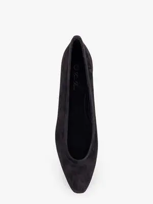 Loro Piana Primula Suede Ballerinas - Black