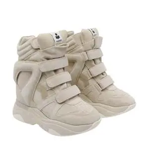 Isabel Marant Étoile Balskee Suede High-top Sneakers With Concealed Wedge - Cream