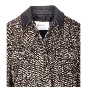 Max Mara Angio Heavy Jacket With Leather Collar