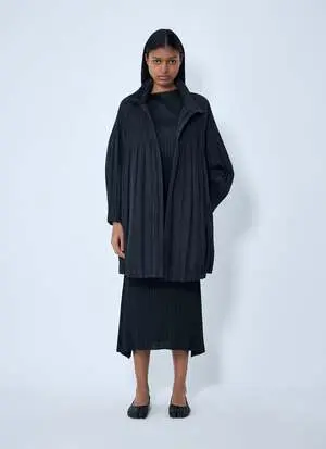 Issey Miyake High-neck Pleated Coat