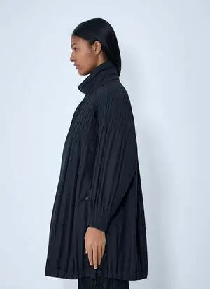 Issey Miyake High-neck Pleated Coat