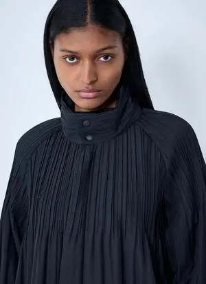 Issey Miyake High-neck Pleated Coat