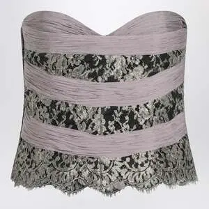 Valentino Garavani Draped Lace Corset Top