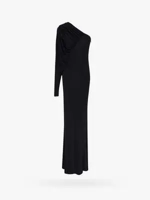 Saint Laurent Asymmetric Viscose Gown - Multicolor