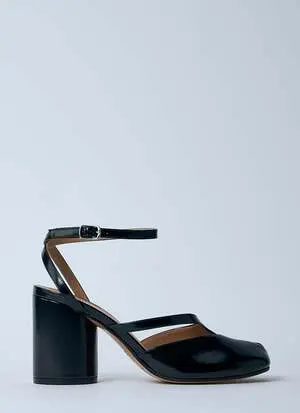 MAISON MARGIELA Patent Leather Tabi Toe Pump Heels With Side Buckle
