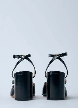 MAISON MARGIELA Patent Leather Tabi Toe Pump Heels With Side Buckle