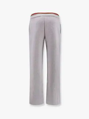 Gucci Cotton Blend Trousers With Web Detail